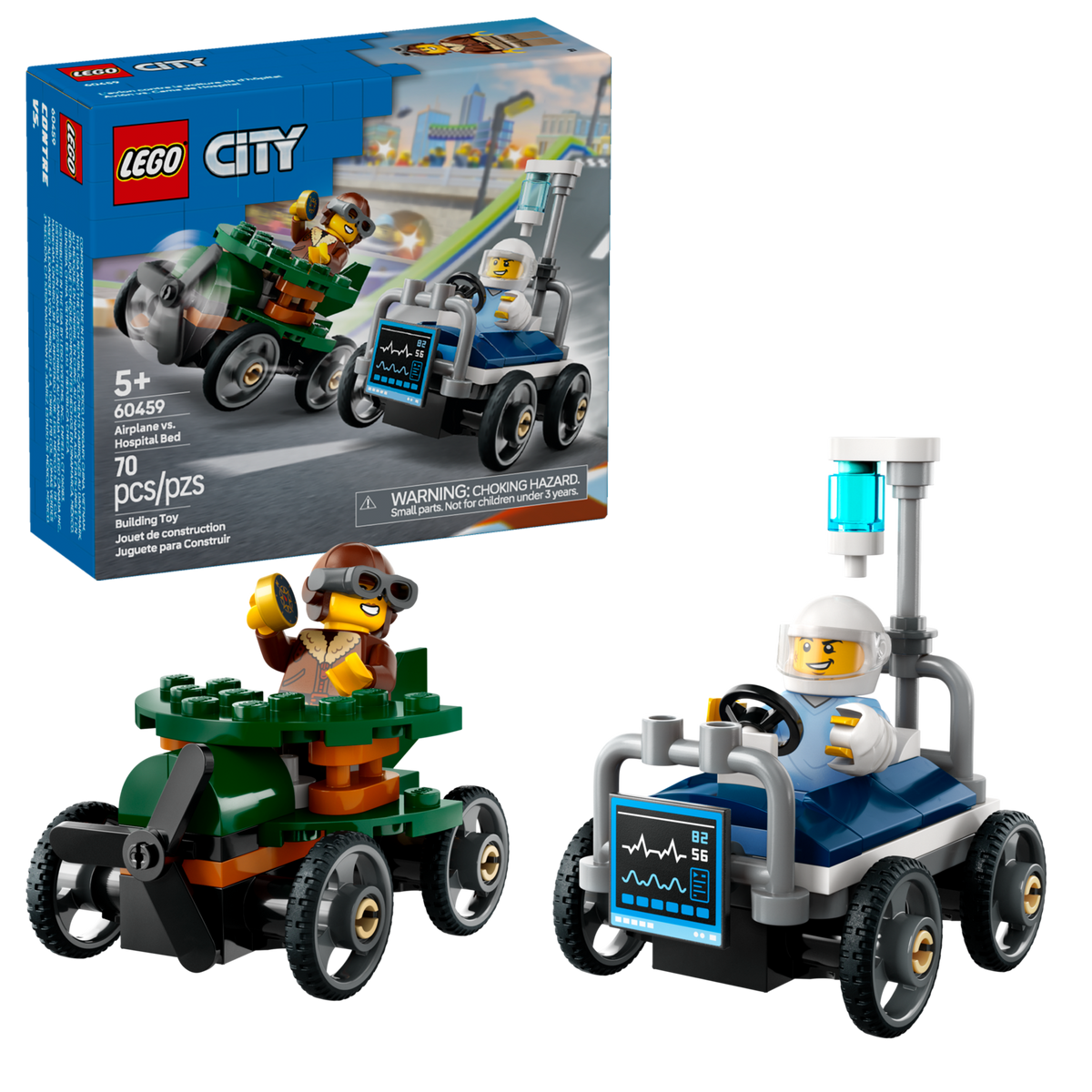 LEGO City 60459 Airplane vs. Hospital Bed Race Car Pack – Bambola Toymaster